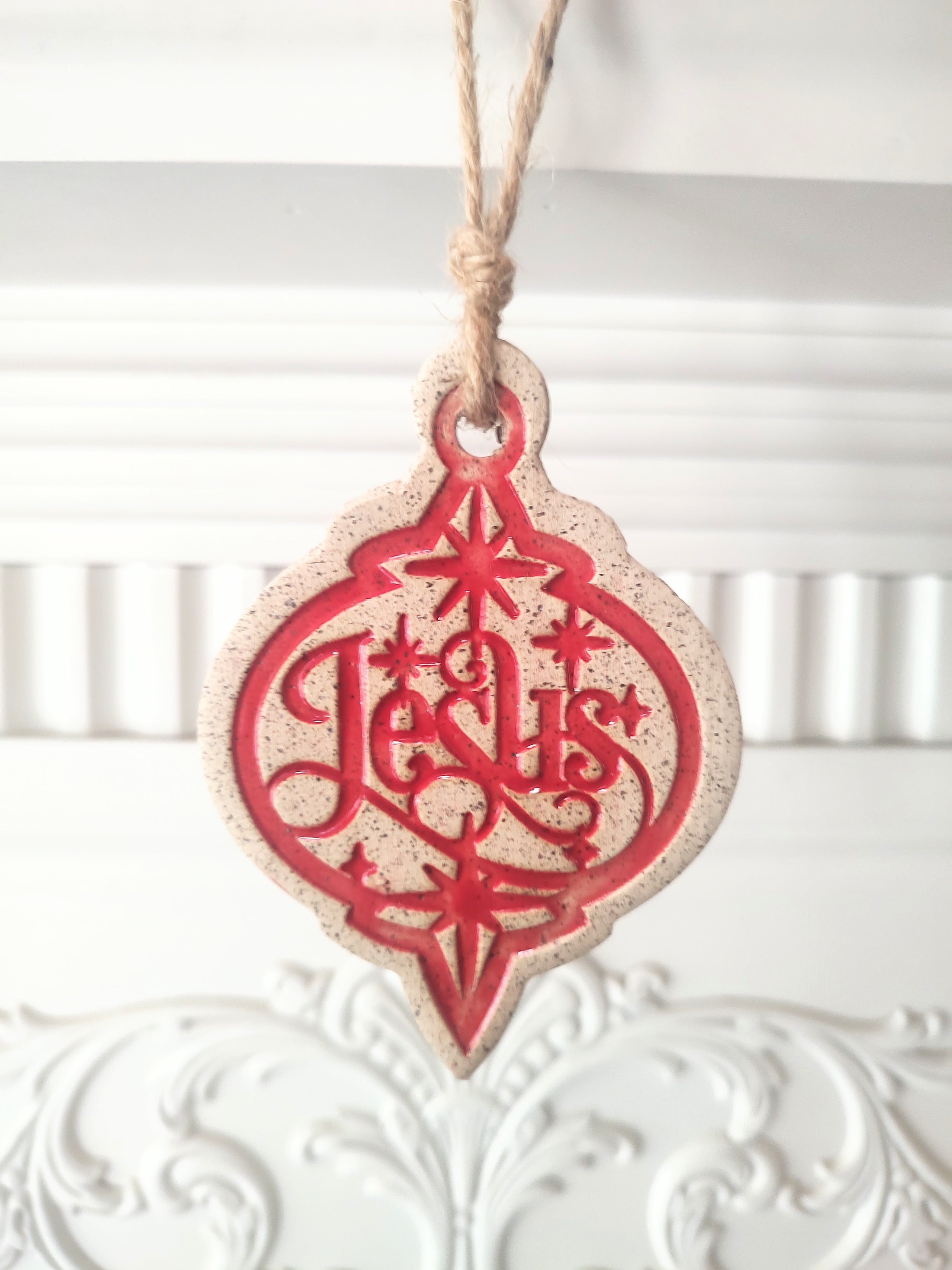 Jesus Stoneware Ornament | JULIANNE HANSEN FINE ART & POTTERY