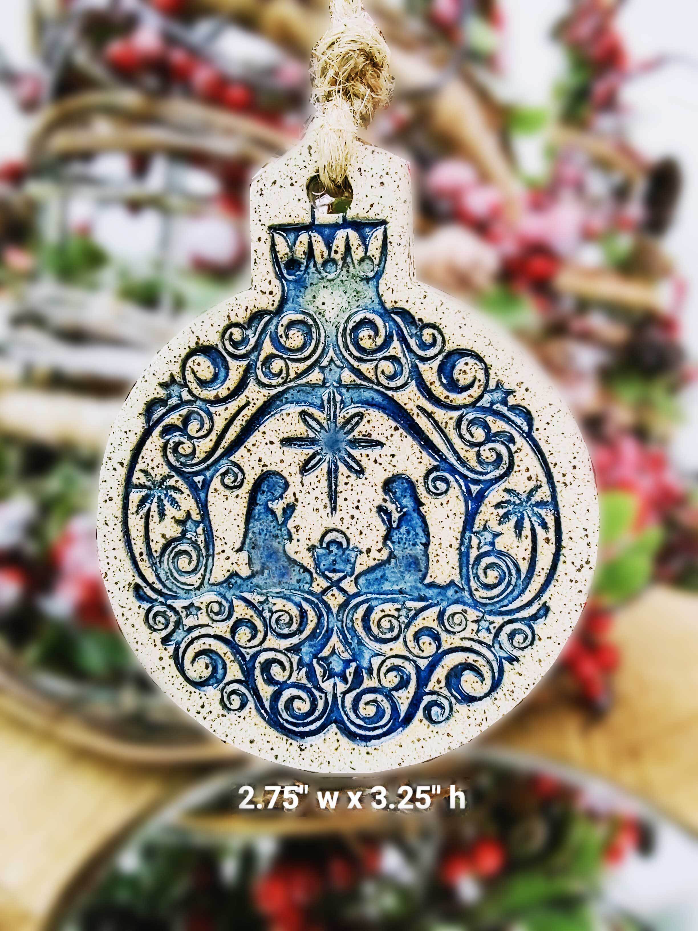 Nativity Stoneware Ornament | JULIANNE HANSEN FINE ART & POTTERY