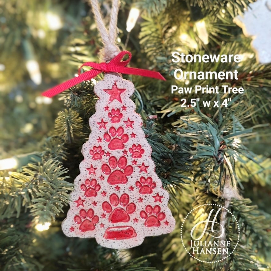 Paw print Tree Ornament | JULIANNE HANSEN FINE ART & POTTERY